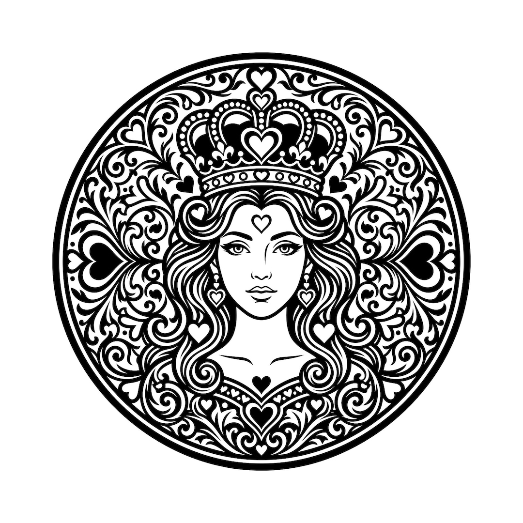 Queen of Hearts Svg, Queen of Hearts Playing Cards Svg, Queen Clipart ...