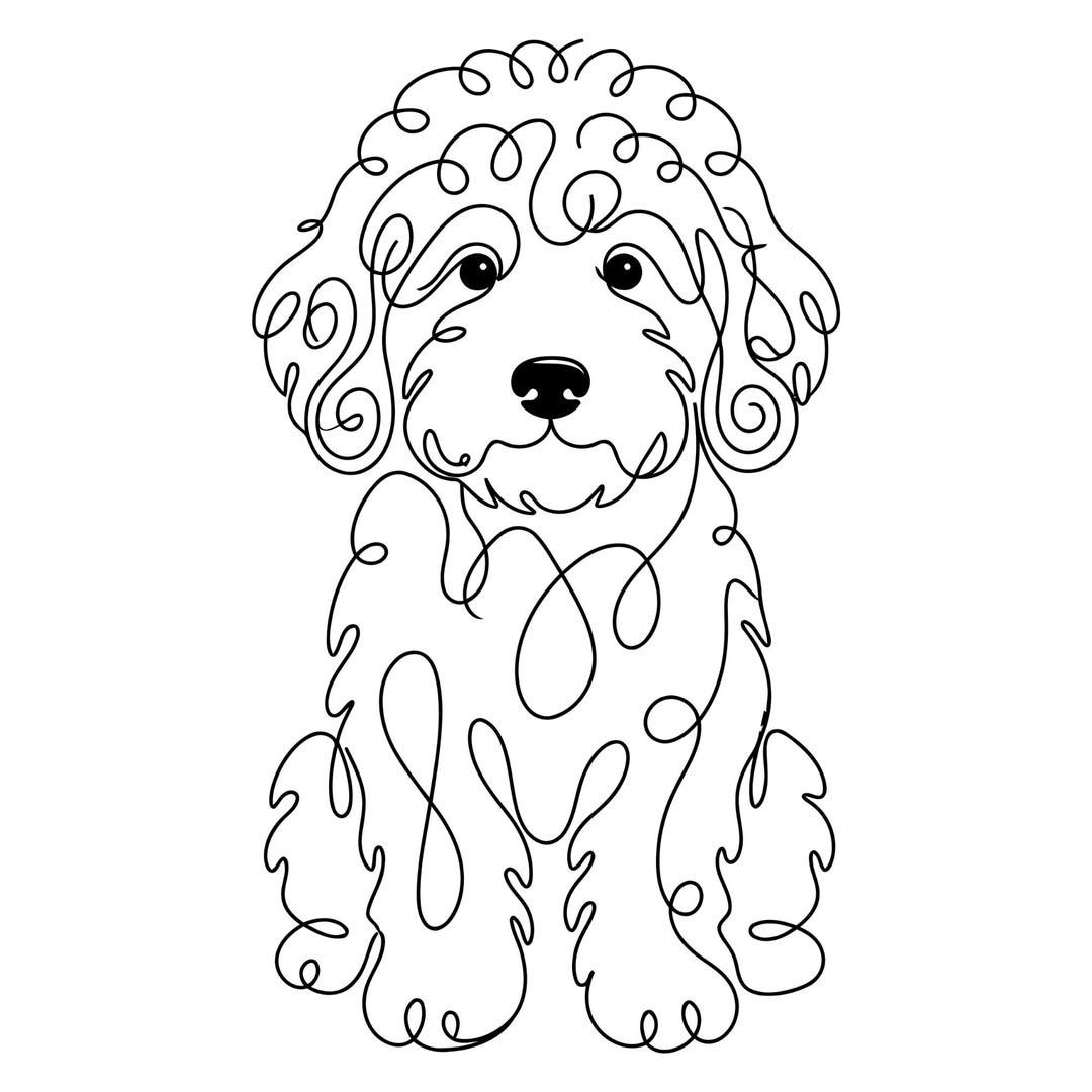 Goldendoodle Dog Svg, Minimalist Dog Vector, Dog Breed Cut File for ...
