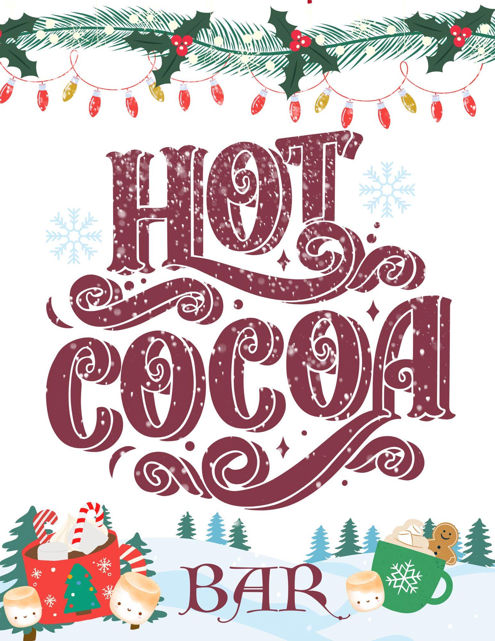 Hot Cocoa Bar Printable Signs, Labels and Tags - Digital Downloads - Etsy