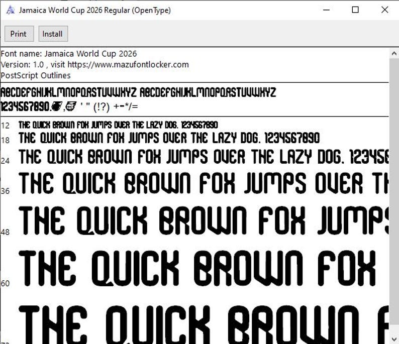 Jamaica World Cup 2026 Font Vector - OTF TTF Ai Svg Pdf Eps | Home ...