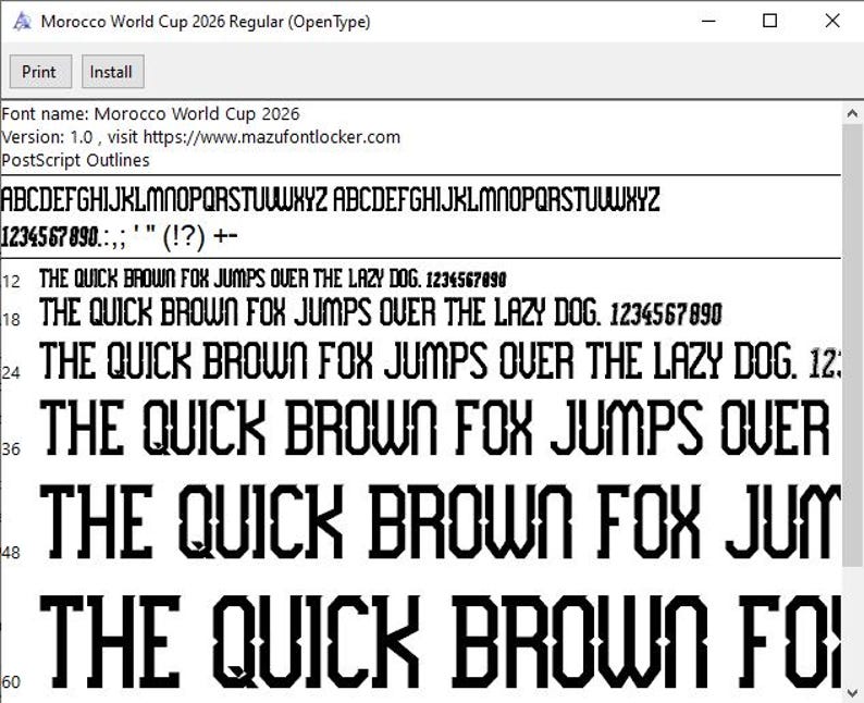 Morocco World Cup 2026 Font Vector - OTF TTF Ai Svg Pdf Eps | Home ...