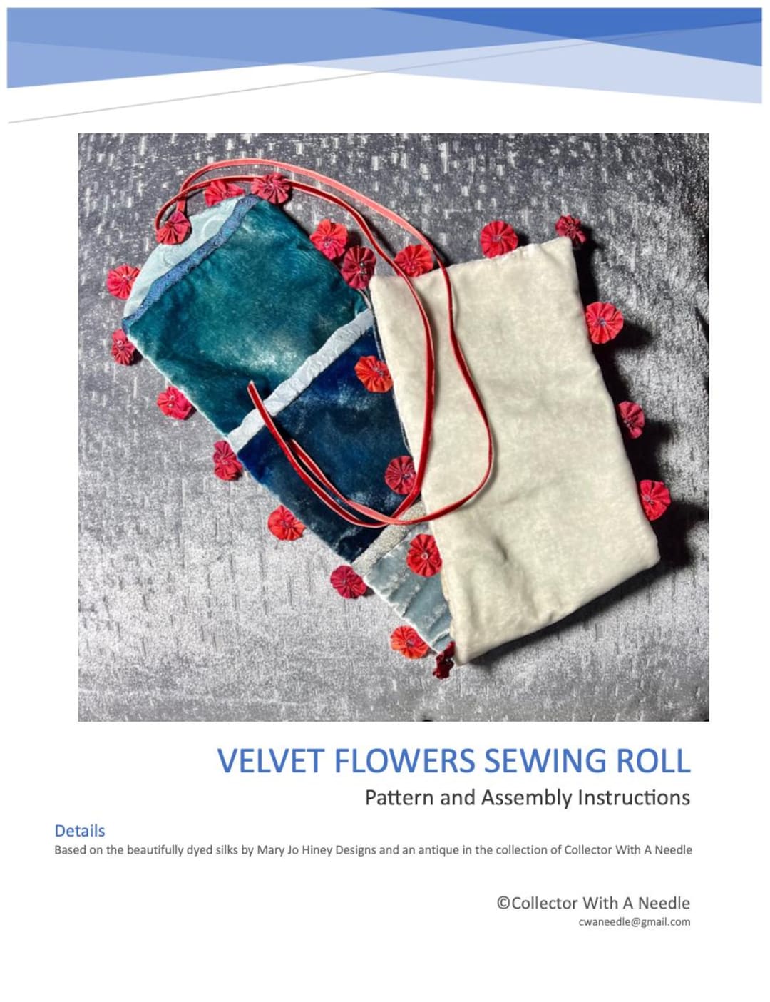 Velvet Flowers Sewing Roll Pattern *digital* - Etsy
