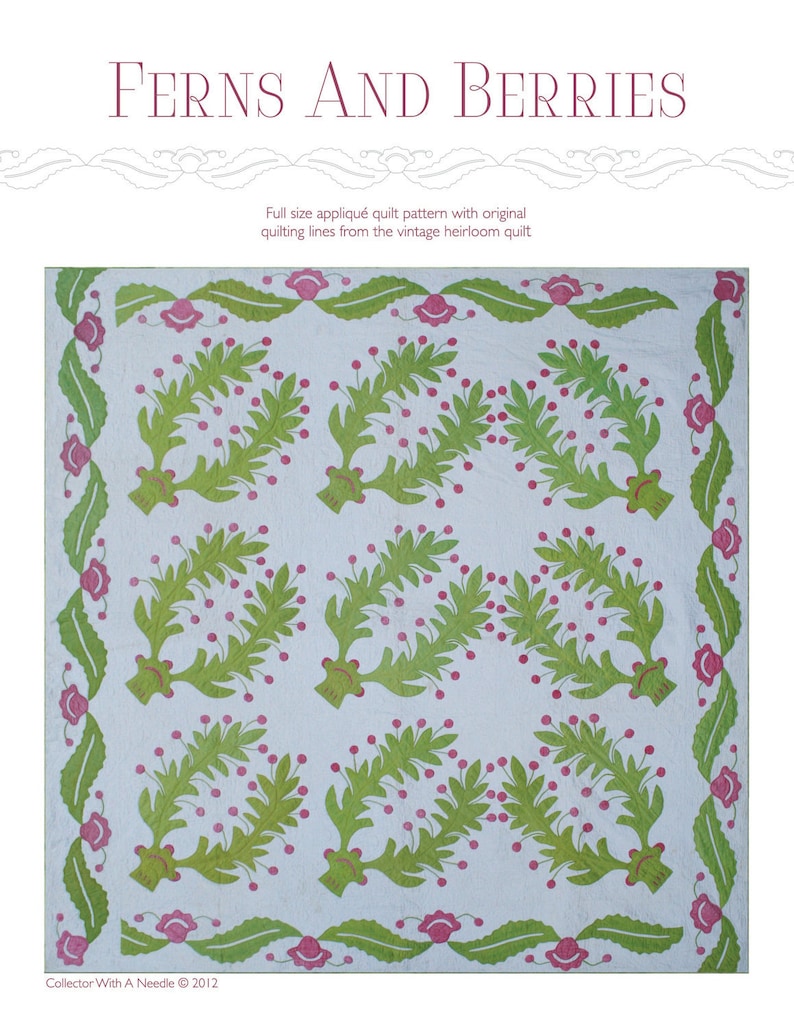 Ferns and Berries Quilt Pattern - Etsy