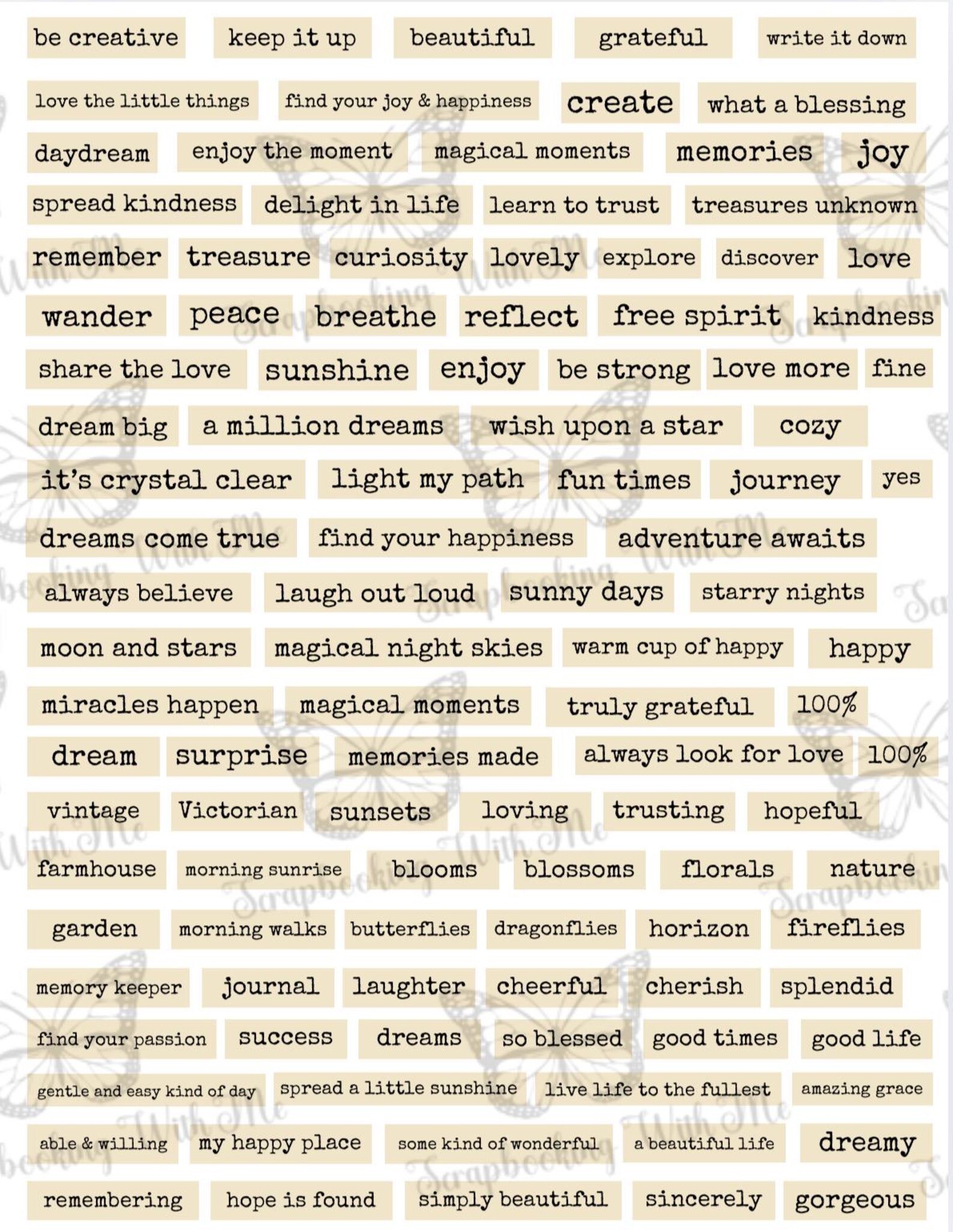 VINTAGE Inspirational Quotes Labels Fussy Cuts Scrapbooking Crafts ...