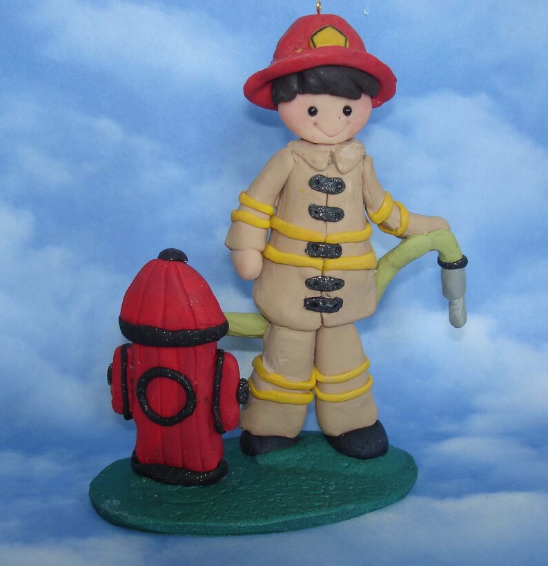 Fire Fighter Hydrant Cake Topper Handcrafted Polymer Clay | Etsy