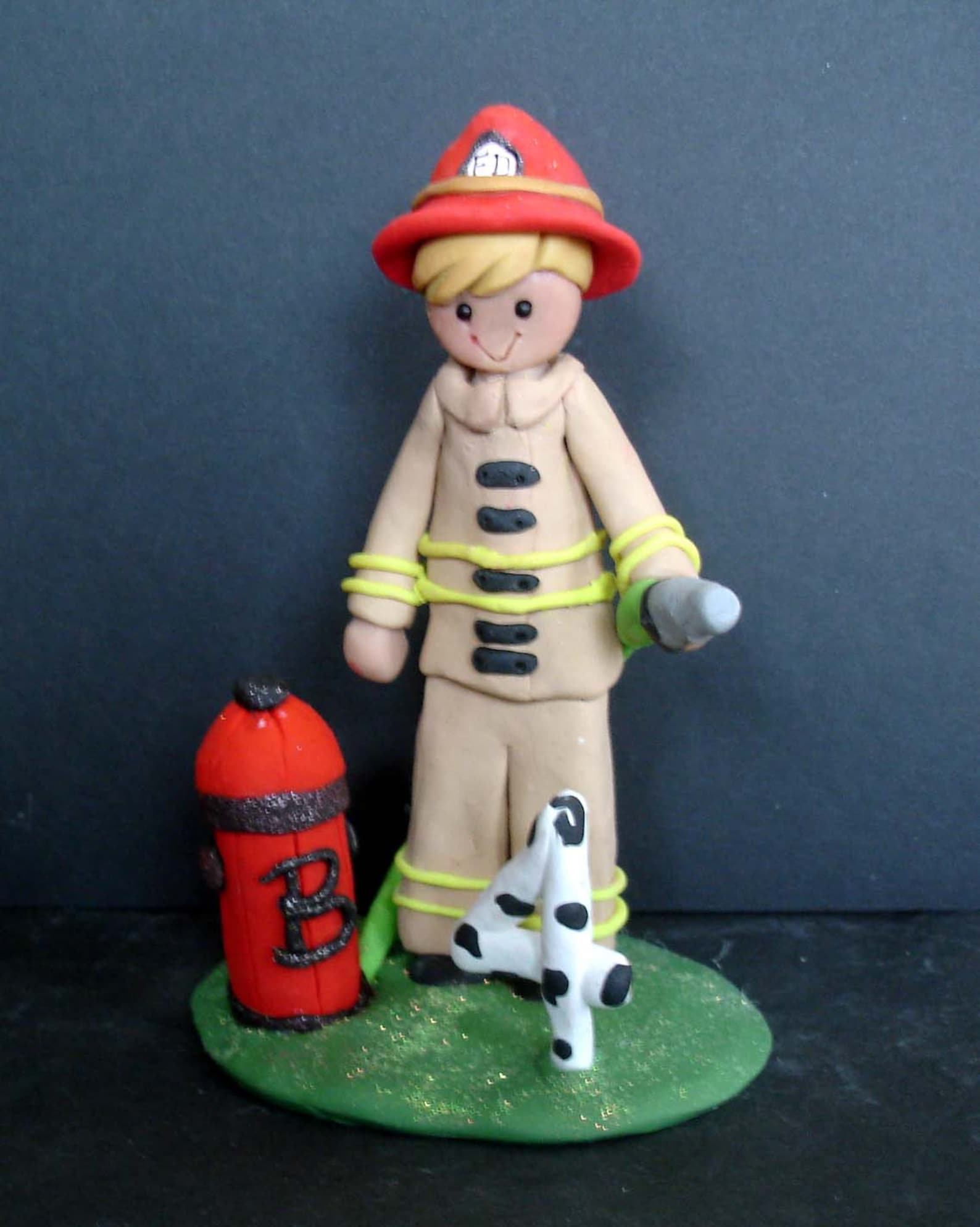 Fire Fighter Hydrant Cake Topper Handcrafted Polymer Clay | Etsy