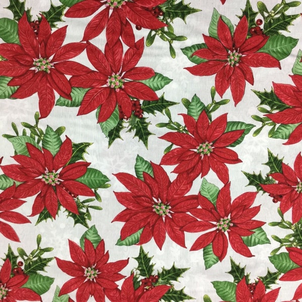 Poinsettia Fabric - Etsy