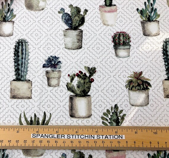 David Textiles Cactus Garden Cream Cactus Garden Fabric 1 yard Fabric ...