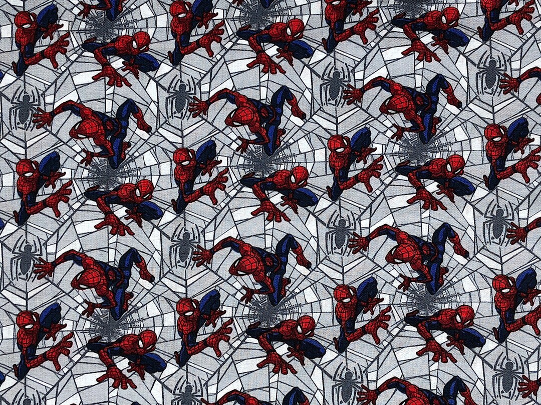 Spider Man Web Crawler Fabric Children's Fabric Comic - Etsy