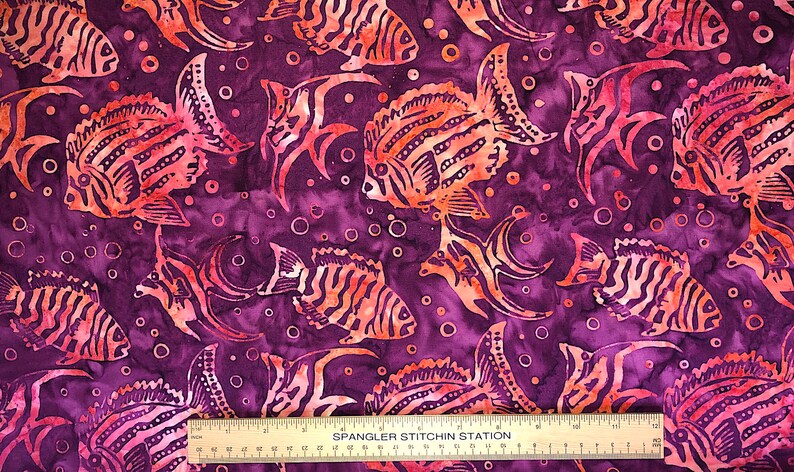 Batik Fabric Fish Batik Cotton Fabric Quilting Fabric | Etsy