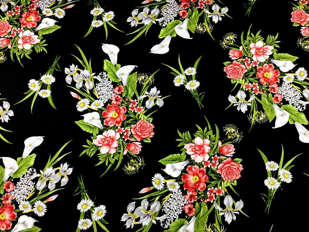 Magnificent Blooms Flower Fabric Quilting Fabric Cotton Fabric Benartex ...