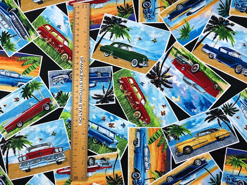Car Fabric Classic Cars Cotton Fabric Quilting Fabric - Etsy