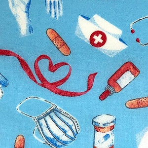 Medical Themed Fabric Tribute Nurse Fabric Cotton Fabric Quilting ...
