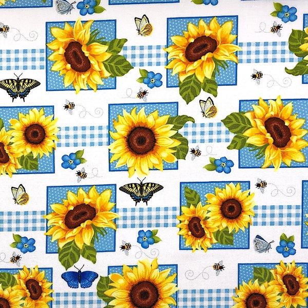 Sunflower Fabric - Etsy