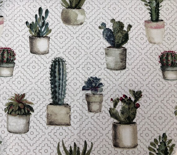 David Textiles Cactus Garden Cream Cactus Garden Fabric 1 yard Fabric ...
