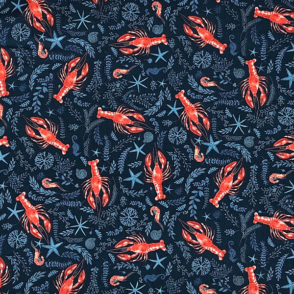 Lobster Print Fabric - Etsy
