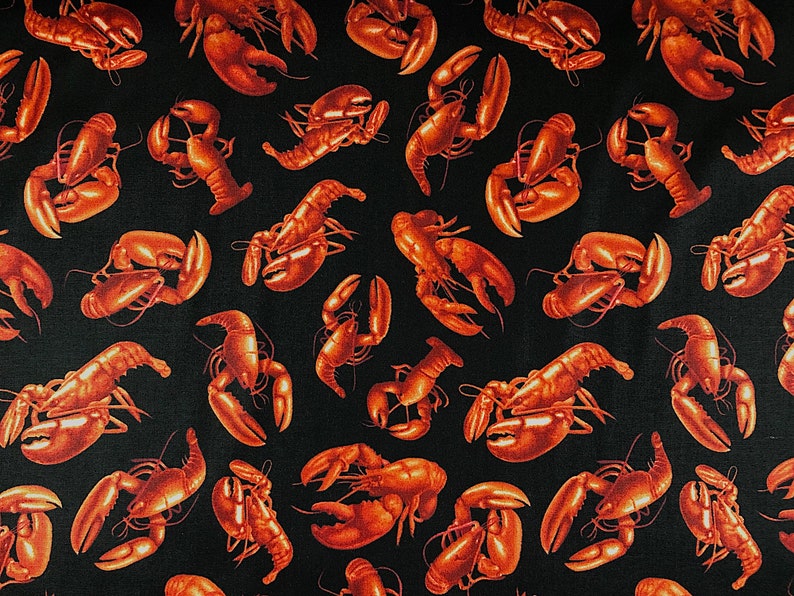 Lobster Fabric Sea Life Fabric Cotton Fabric Quilting | Etsy