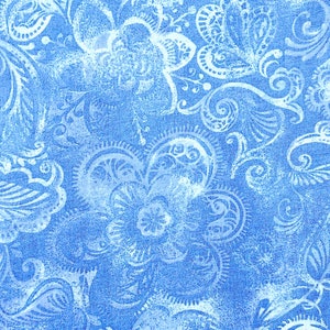 Wide Blue Flower Fabric Wide Fabric Quilt Back Fabric Cotton Fabric ...