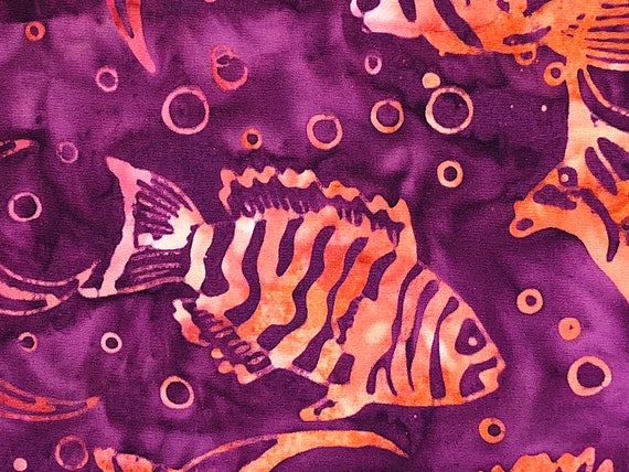 Batik Fabric Fish Batik Cotton Fabric Quilting Fabric | Etsy