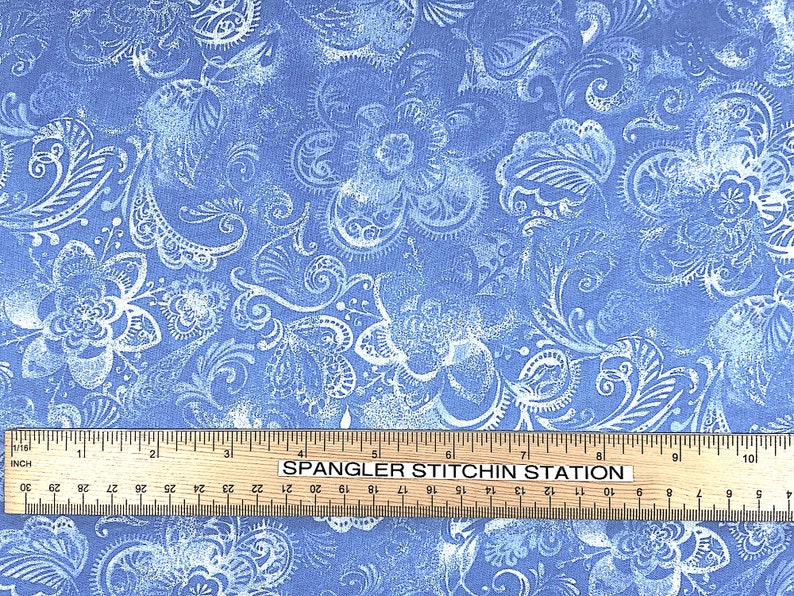 Wide Blue Flower Fabric Wide Fabric Quilt Back Fabric - Etsy