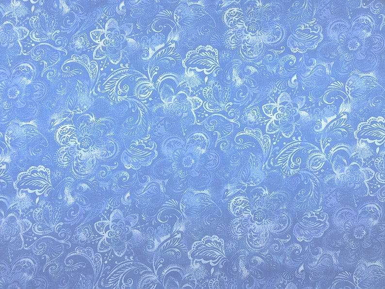 Wide Blue Flower Fabric Wide Fabric Quilt Back Fabric - Etsy