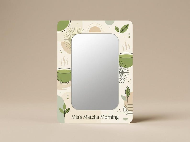 Matcha Morning Decorative Wall Mirror | Printed Plexi Home Decor - Etsy