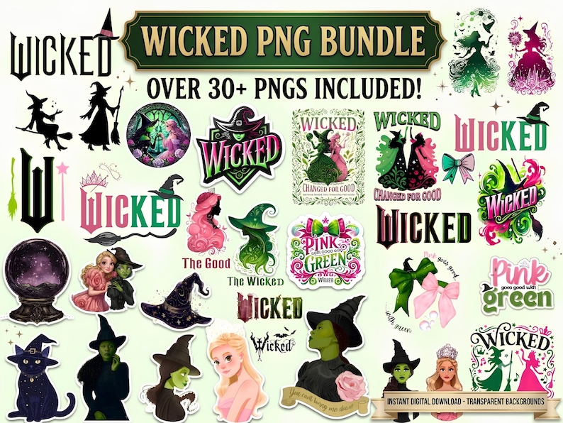 Wicked SVG PNG Bundle, Wicked Movie Inspired Svg, Changed for Good SVG ...