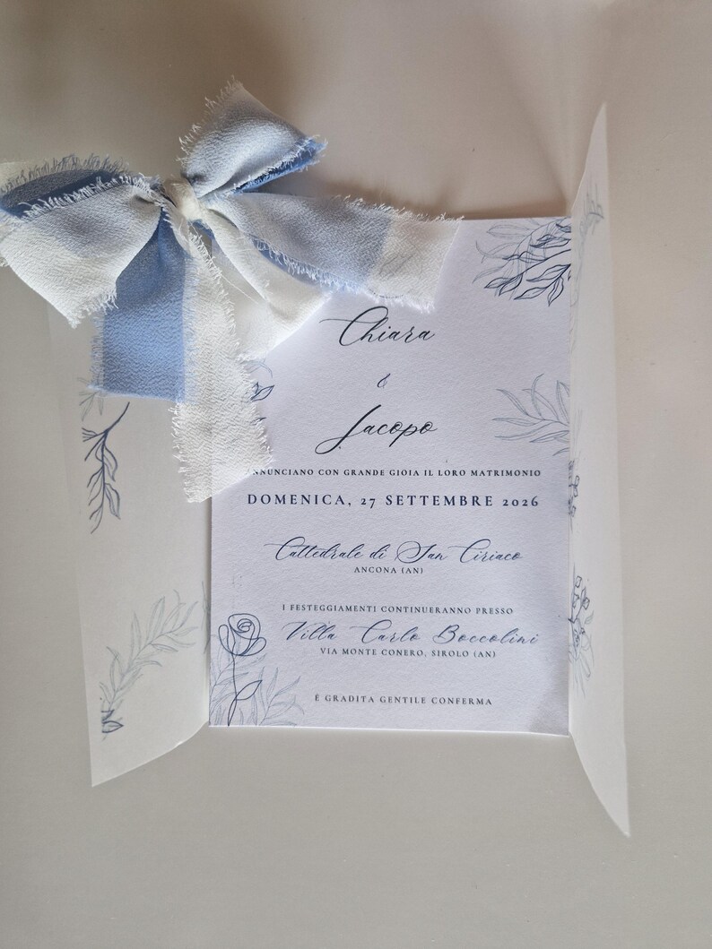 Elegant Wedding Invitations, Chiffon Ribbon and Wax Seal, Handmade and ...
