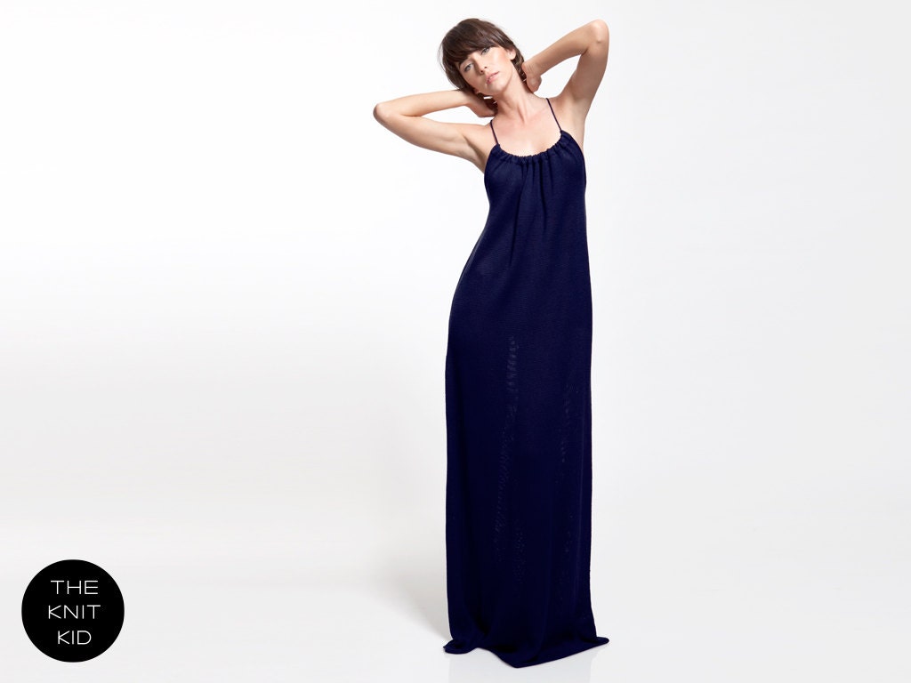 Evening Dress Midnight Blue Dark Almost Black Merino THE KID KNIT ...