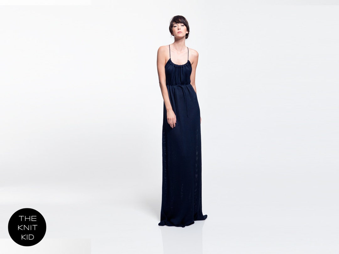 Evening Dress Midnight Blue Dark Almost Black Merino THE KID KNIT ...