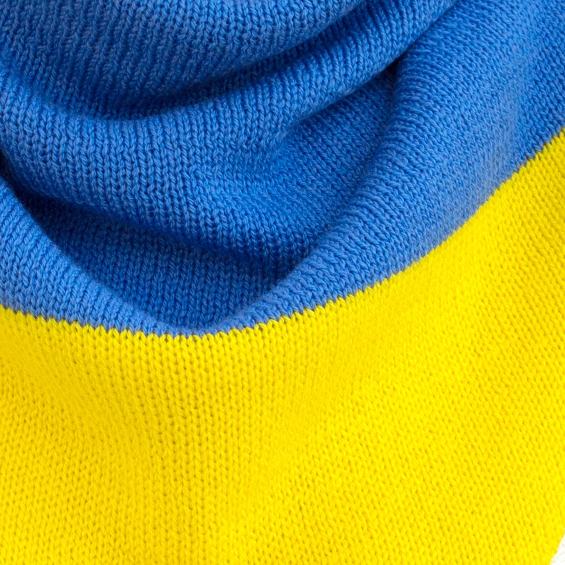 Triangle Scarf Blue Yellow Color Block Knit Scarf Knit - Etsy