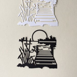 Water Dock Sunset Die Cut ~ Card Front ~ Cards ~ Embellishments ~ Paper ...