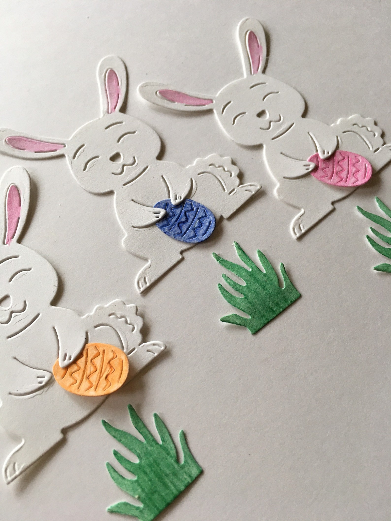 3 Easter Bunny Rabbit Die Cut Embellishments for Scrapbooking, Card ...