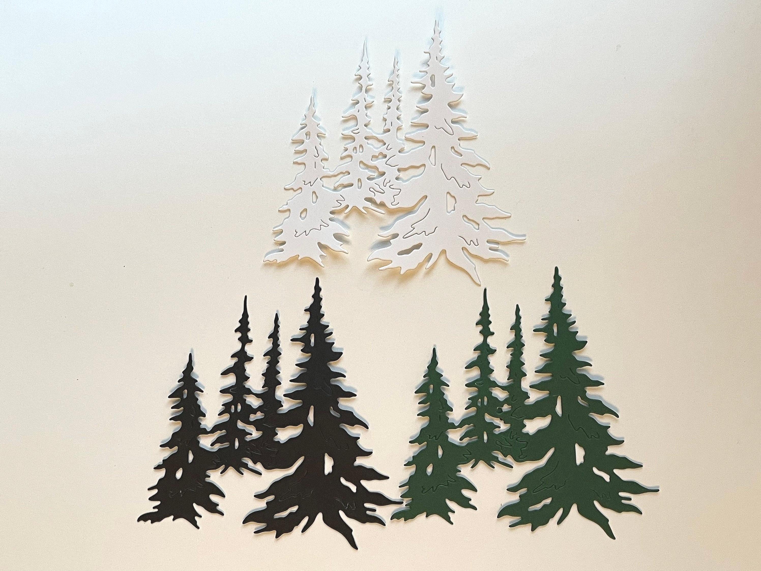 Pine Tree Paper Die Cuts, Card Front, Tree Cut Outs, for Card Making ...