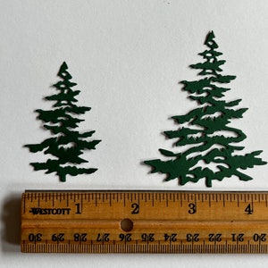 6pc. Green Pine Tree Die Cuts, Paper Cut Outs, Embellishments for ...