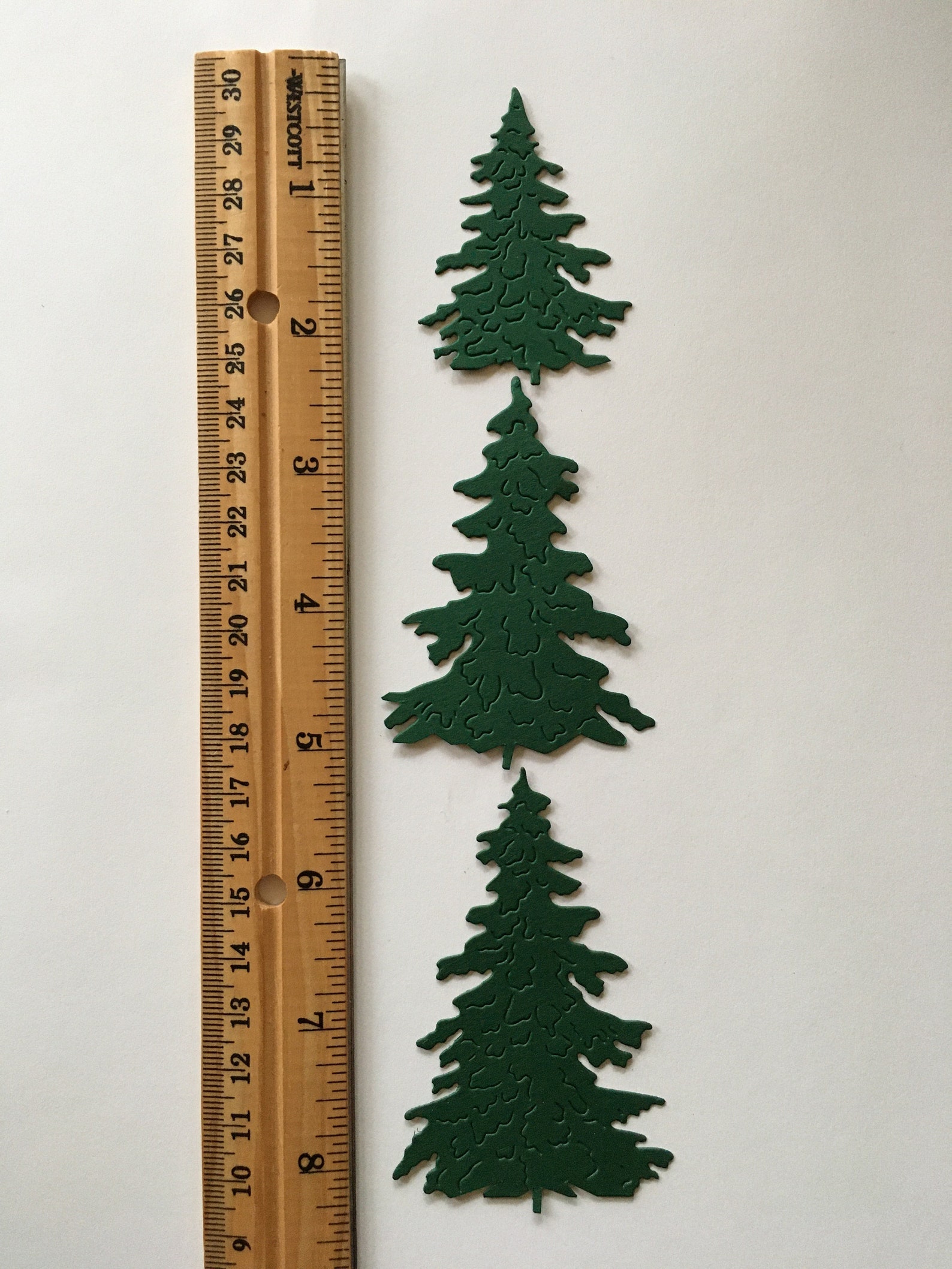 4pc. Pine Trees & Bridge Die Cut Embellishment Set for Scrapbooking ...