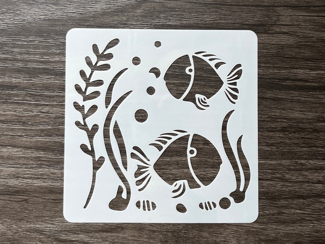 Fish Stencil Pattern, Reusable Stencil, Art Stencil, Craft Stencil ...