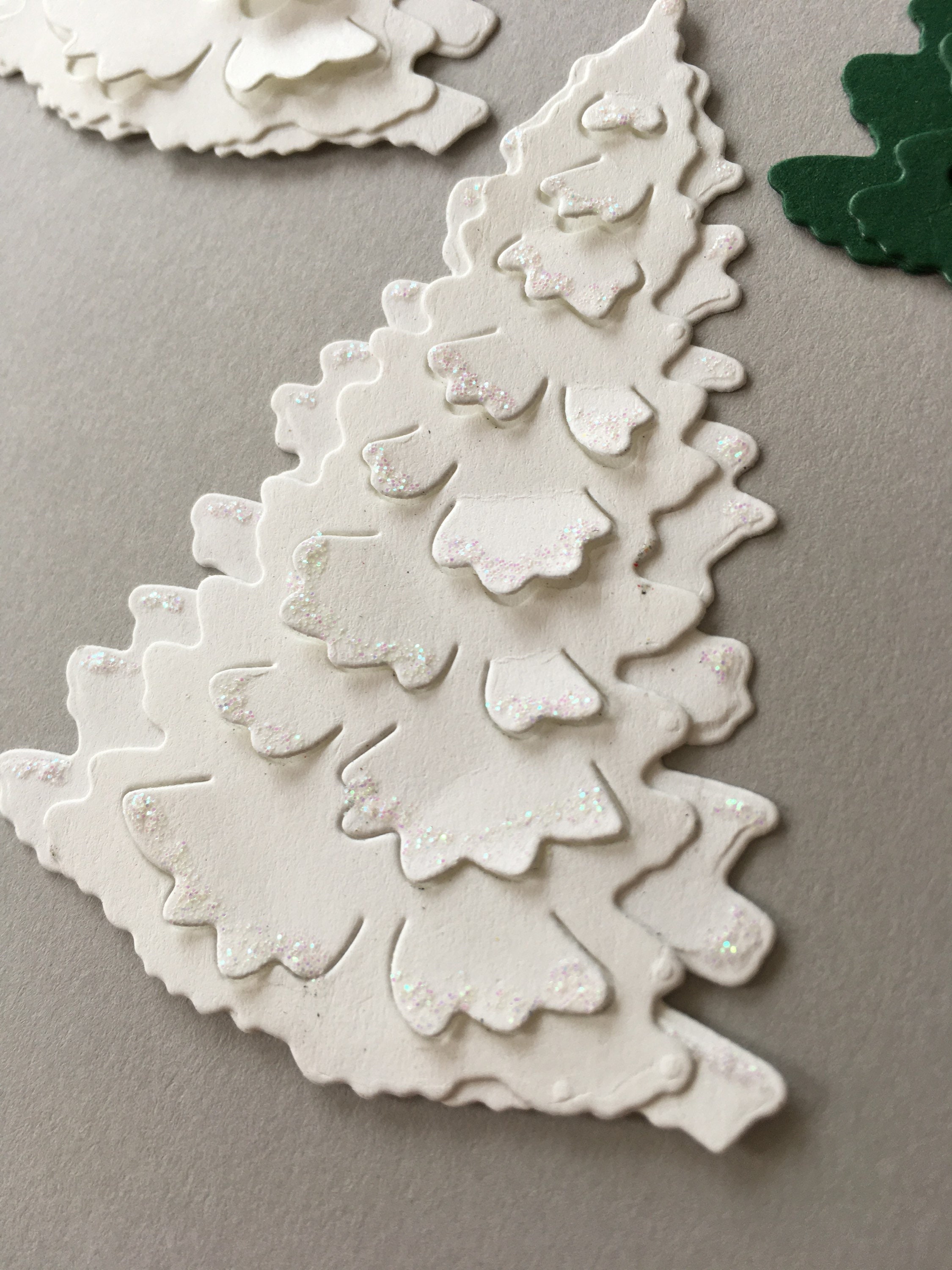 3D Christmas Pine Tree Paper Die Cut, Card Front, Tree Cut Out, for ...