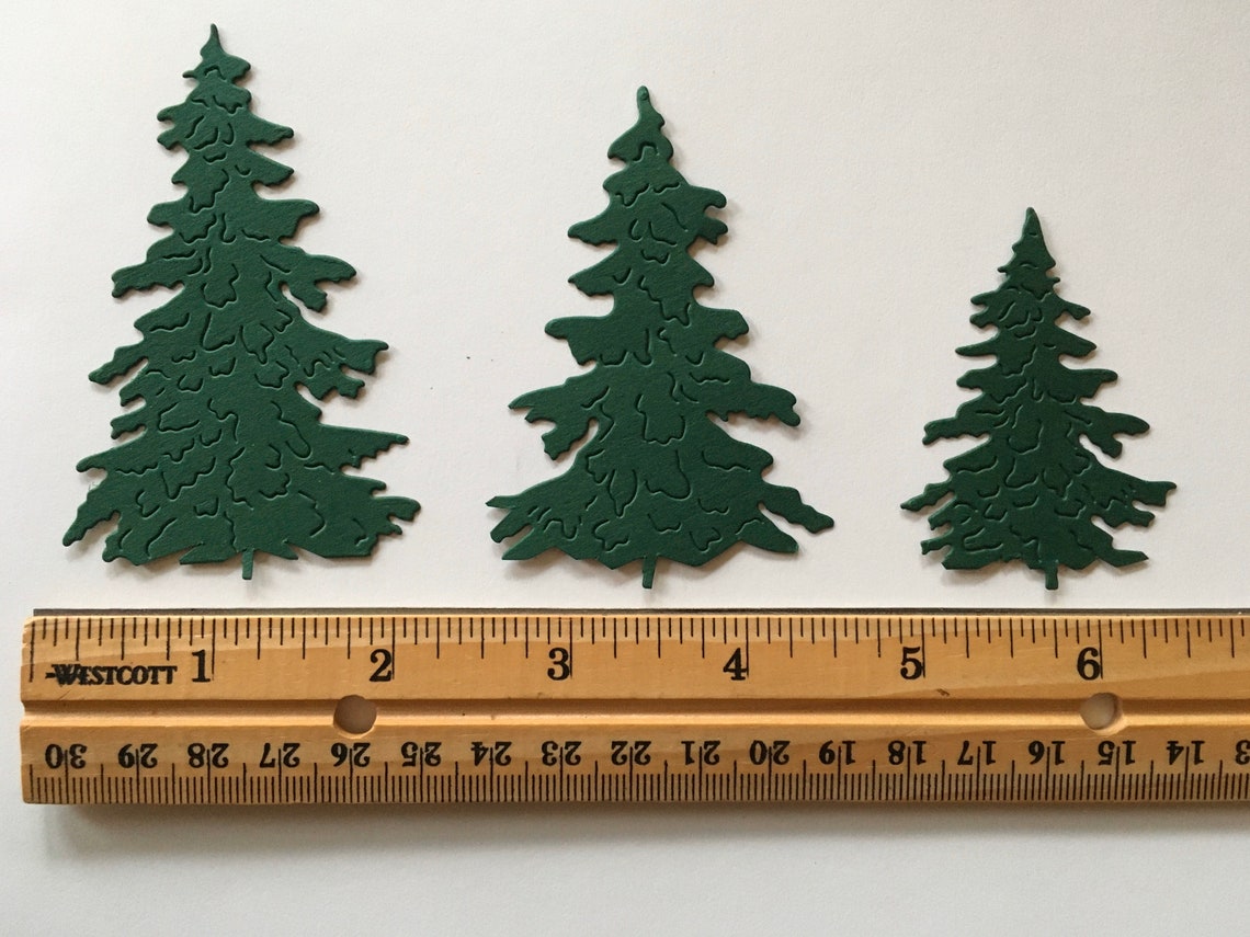 4pc. Pine Trees & Bridge Die Cut Embellishment Set for Scrapbooking ...