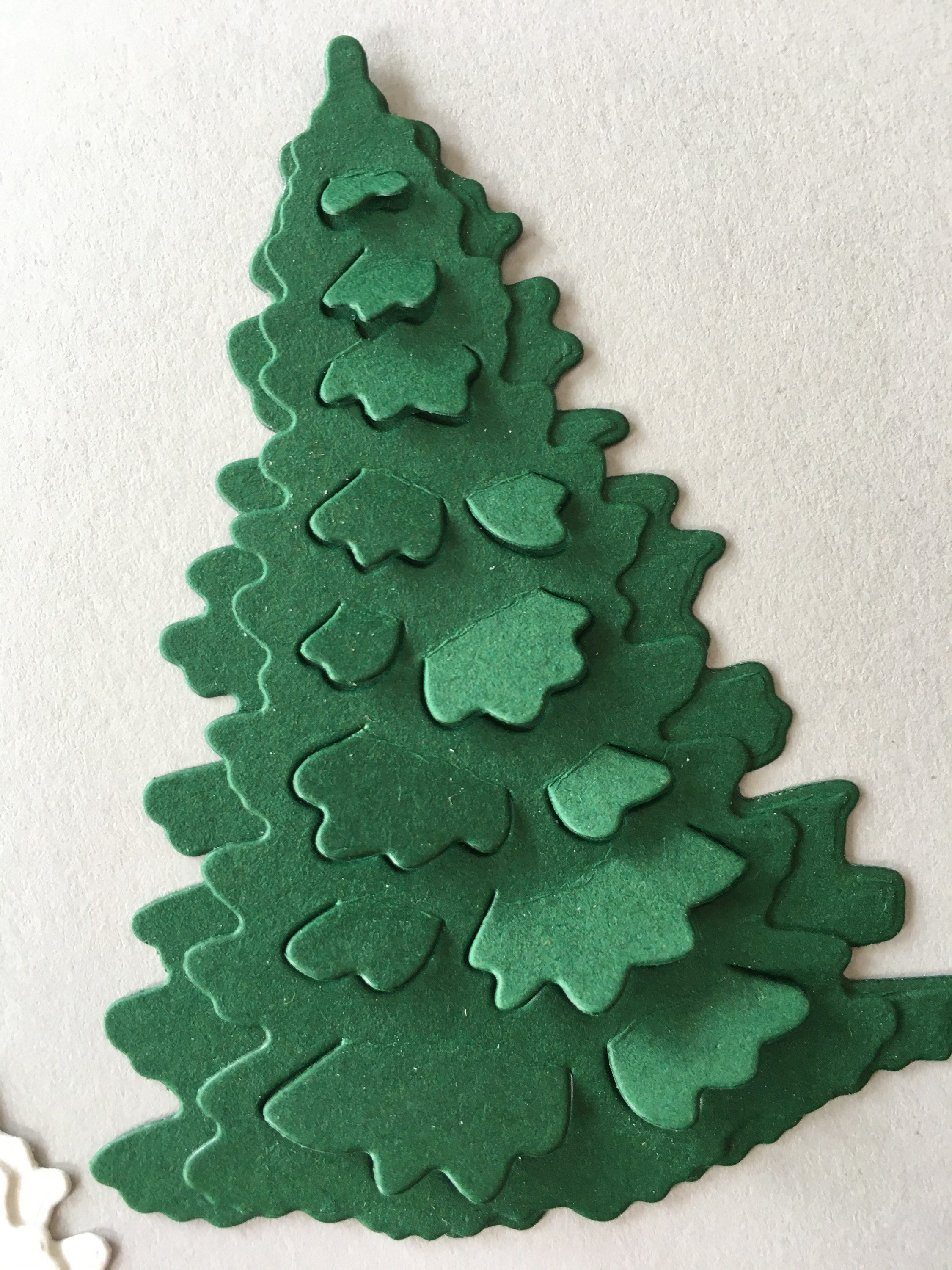 3D Christmas Pine Tree Paper Die Cut, Card Front, Tree Cut Out, for ...