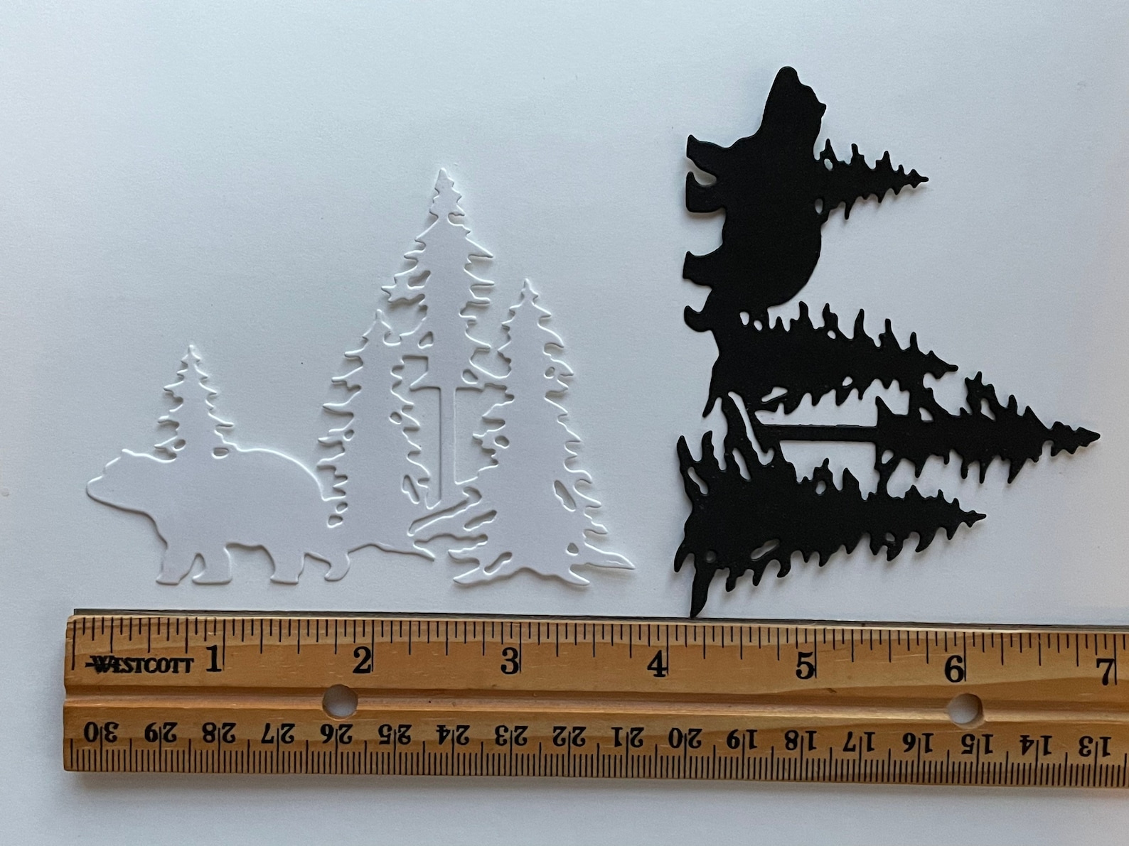 Bear & Pine Tree Die Cut Card Fronts Paper Cut Outs - Etsy