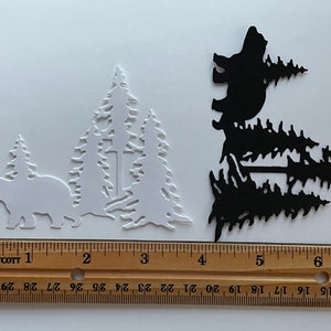 Bear & Pine Tree Die Cut, Card Fronts, Paper Cut Outs, Embellishments ...