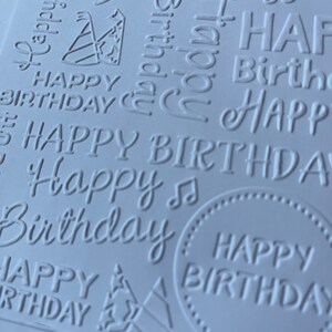 5 X 7 Birthday Embossing Folder for Card Making Scrapbooking - Etsy