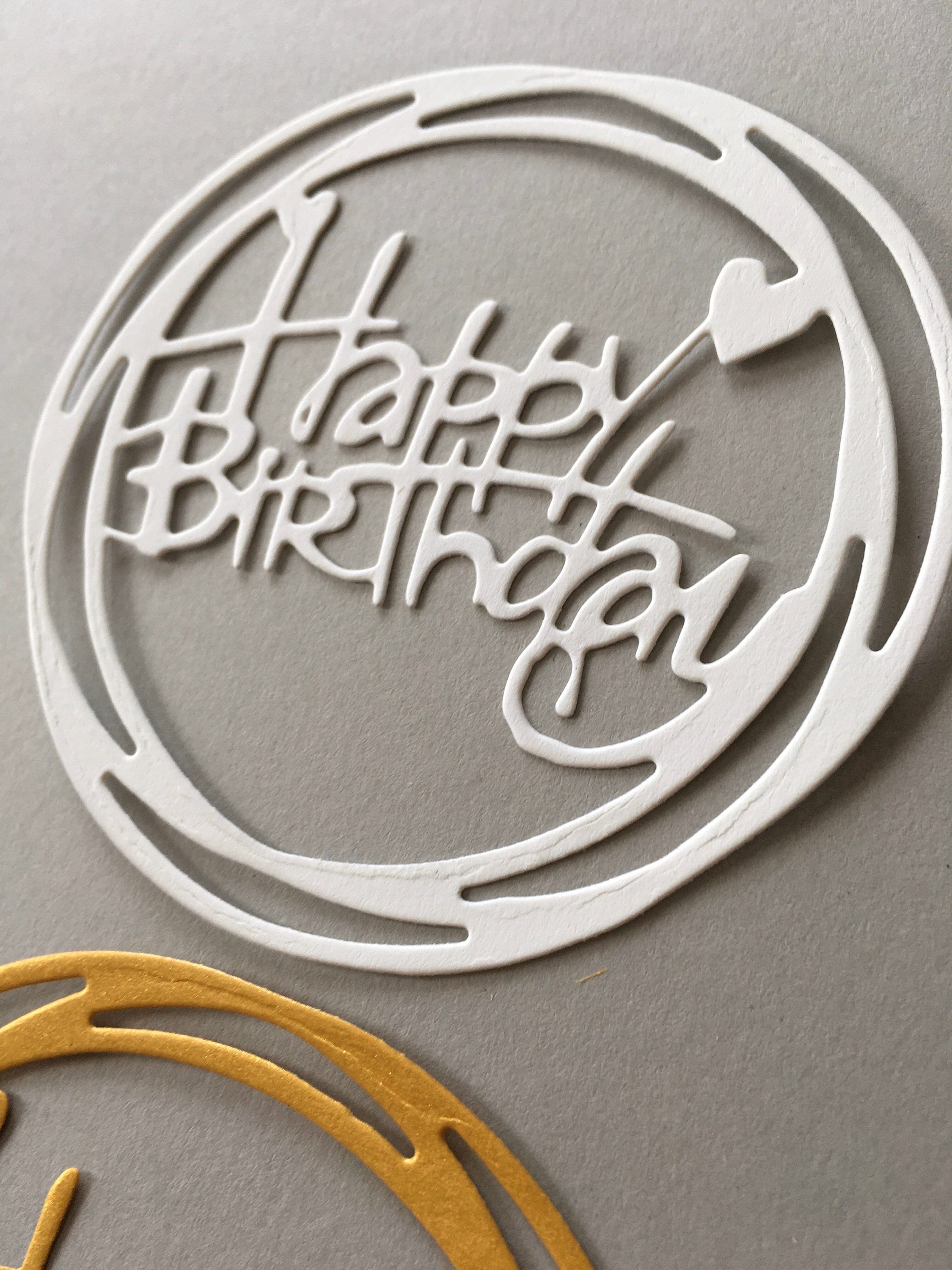 Happy Birthday Die Cut ~ Card Front ~ Card Front Embellishment ...