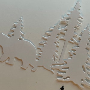 Bear & Pine Tree Die Cut, Card Fronts, Paper Cut Outs, Embellishments ...