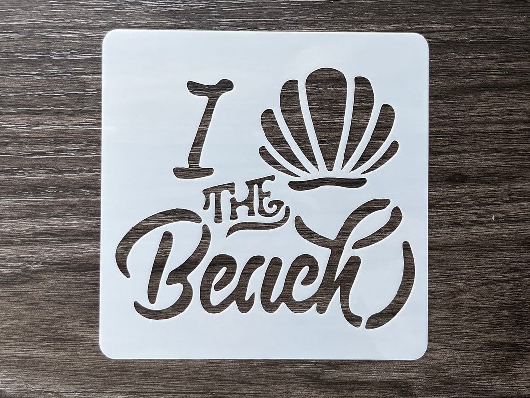 Beach Stencil Pattern, Reusable Stencil, Art Stencil, Craft Stencil ...