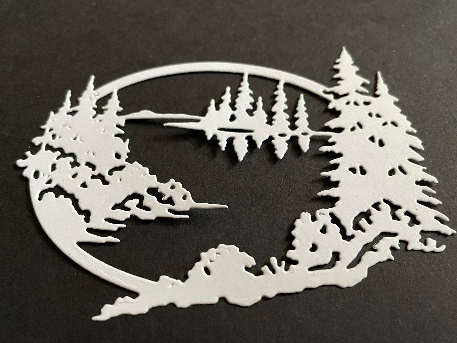 Pine Trees Die Cut Card Front Card Embellishment Paper | Etsy