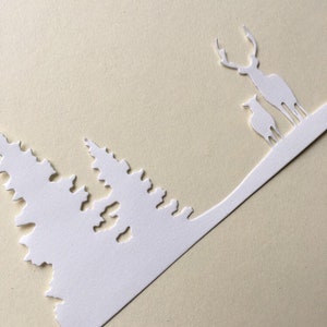 Pine Tree and Deer Die Cut, Paper Cut Outs, Embellishments for ...