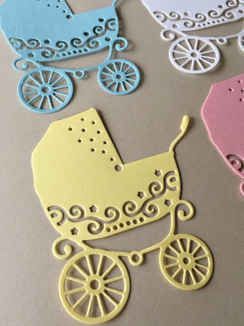 Baby Buggy Die Cut, Baby Carriage Paper Cut Out, Embellishment ...