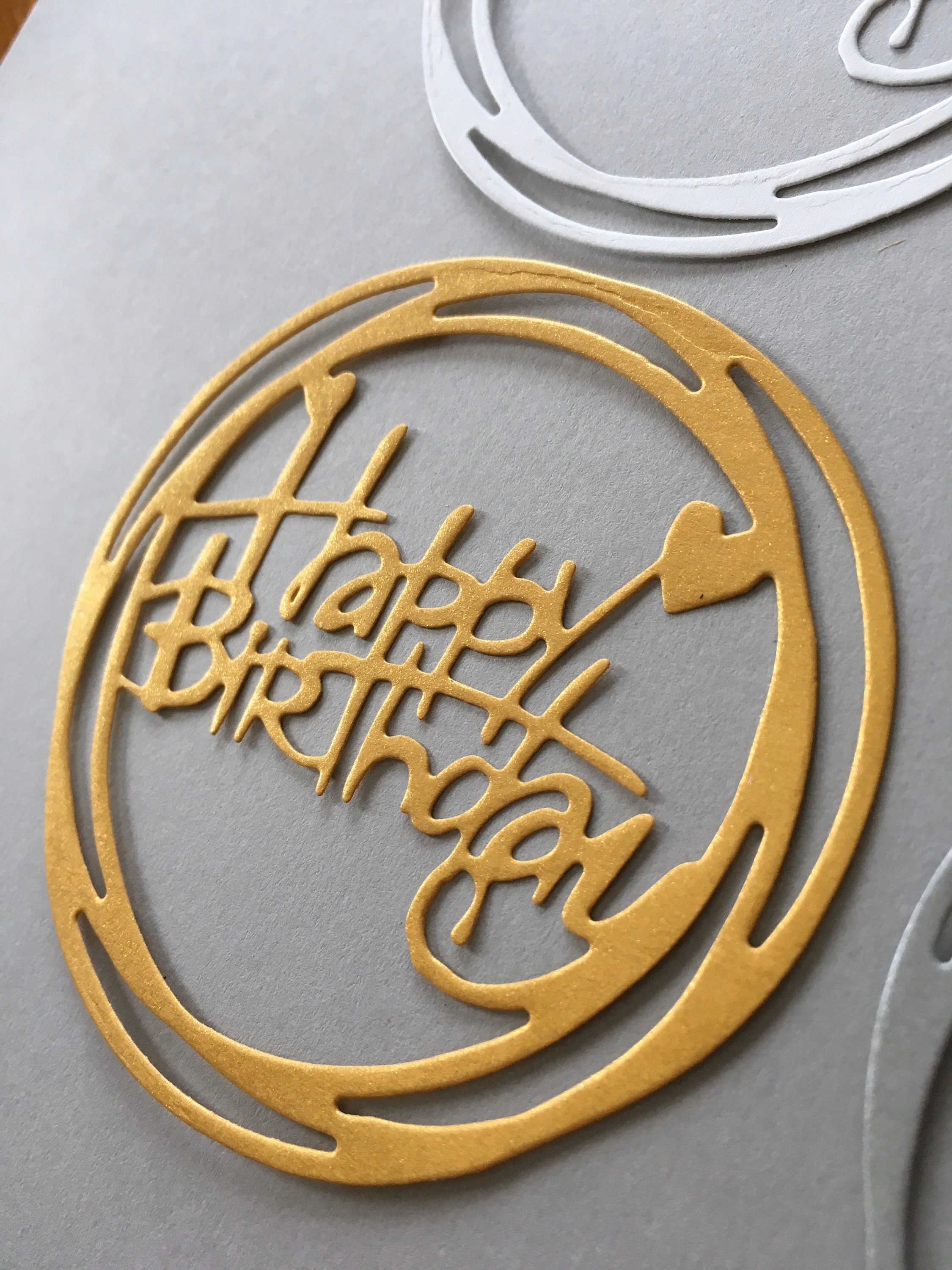 Happy Birthday Die Cut ~ Card Front ~ Card Front Embellishment ...